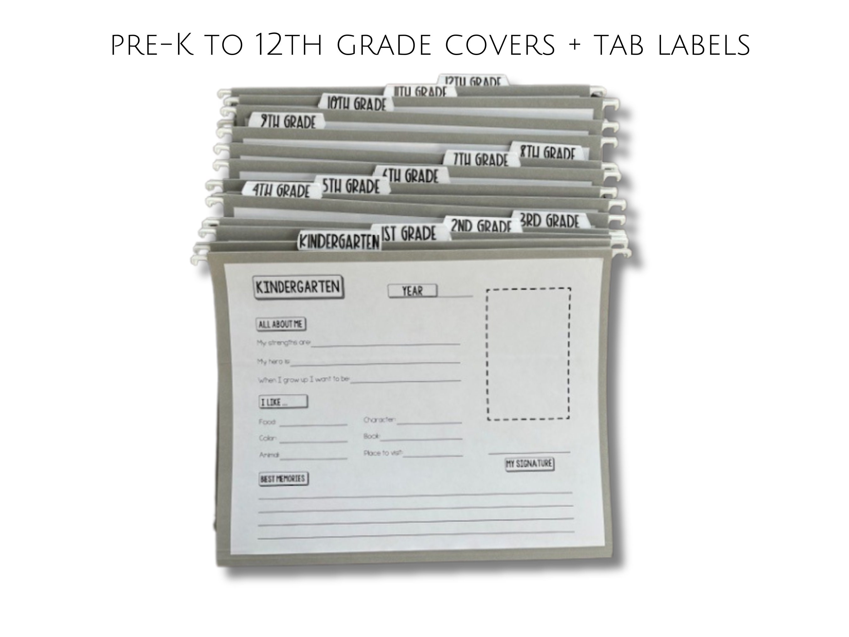 School Memory Folder - Kids' Document & Artwork Keepsake Organizer Kit ...