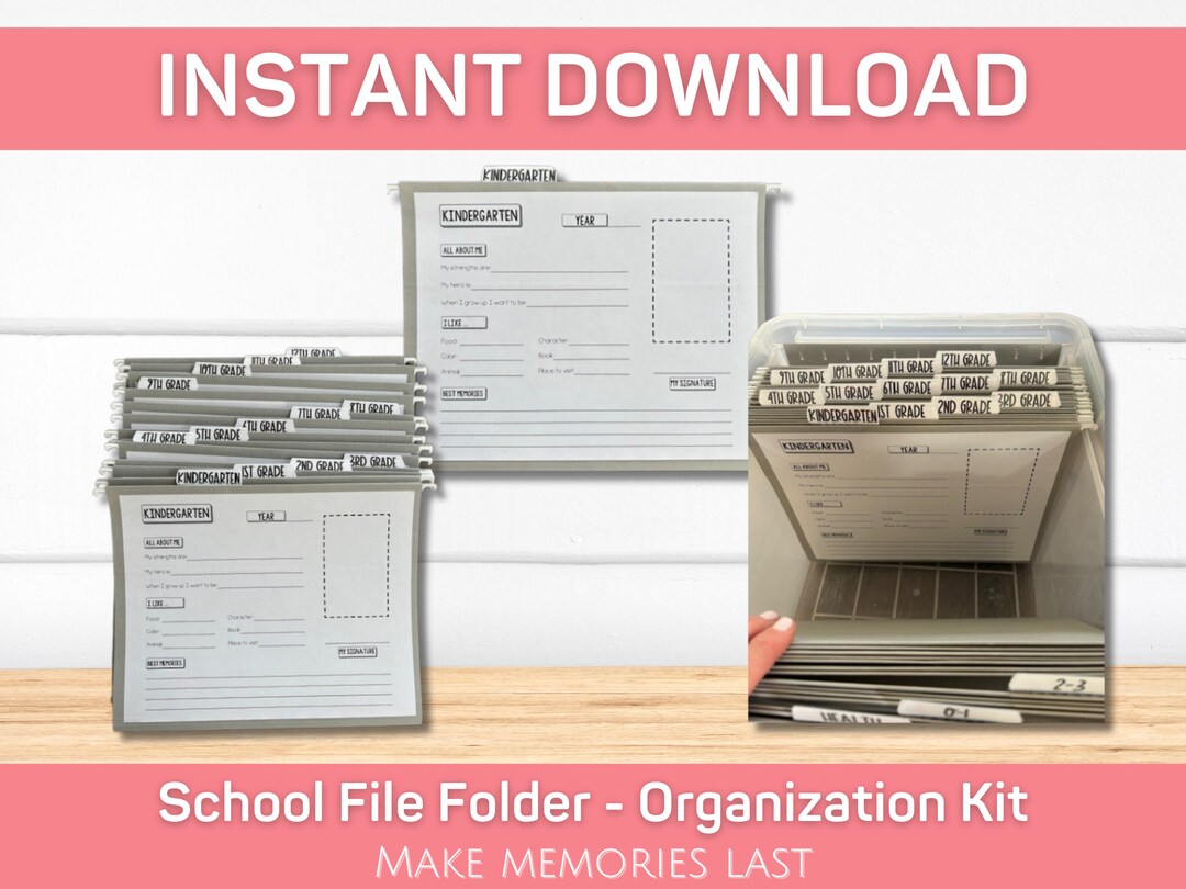 School Memory Folder - Kids' Document & Artwork Keepsake Organizer Kit ...