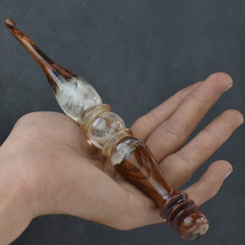 Crochet Hook Epoxy Resin and Rosewood Mix Crochet Hook - Etsy