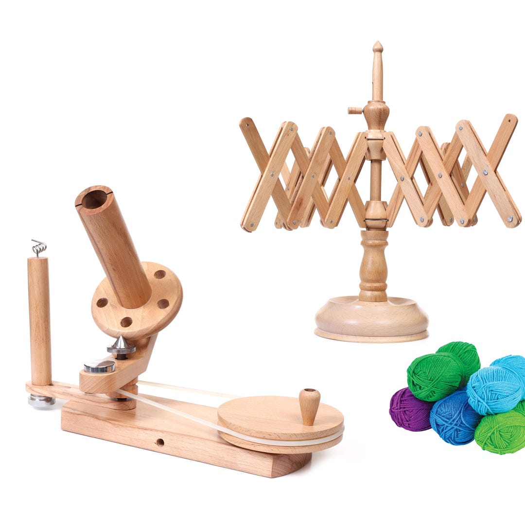 Yarn Ball Winder | Wooden Ball Winder, Yarn Winder Combo Multi Wood ...