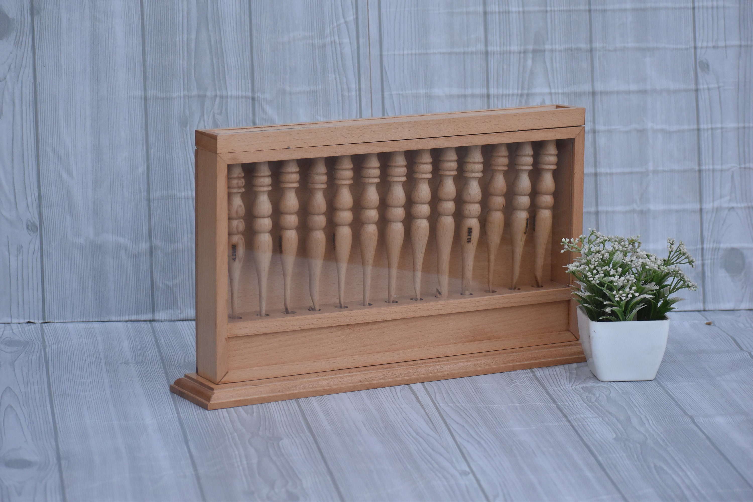 Wooden Crochet Hooks Stand New Design With Set of 13 3.5 - Etsy