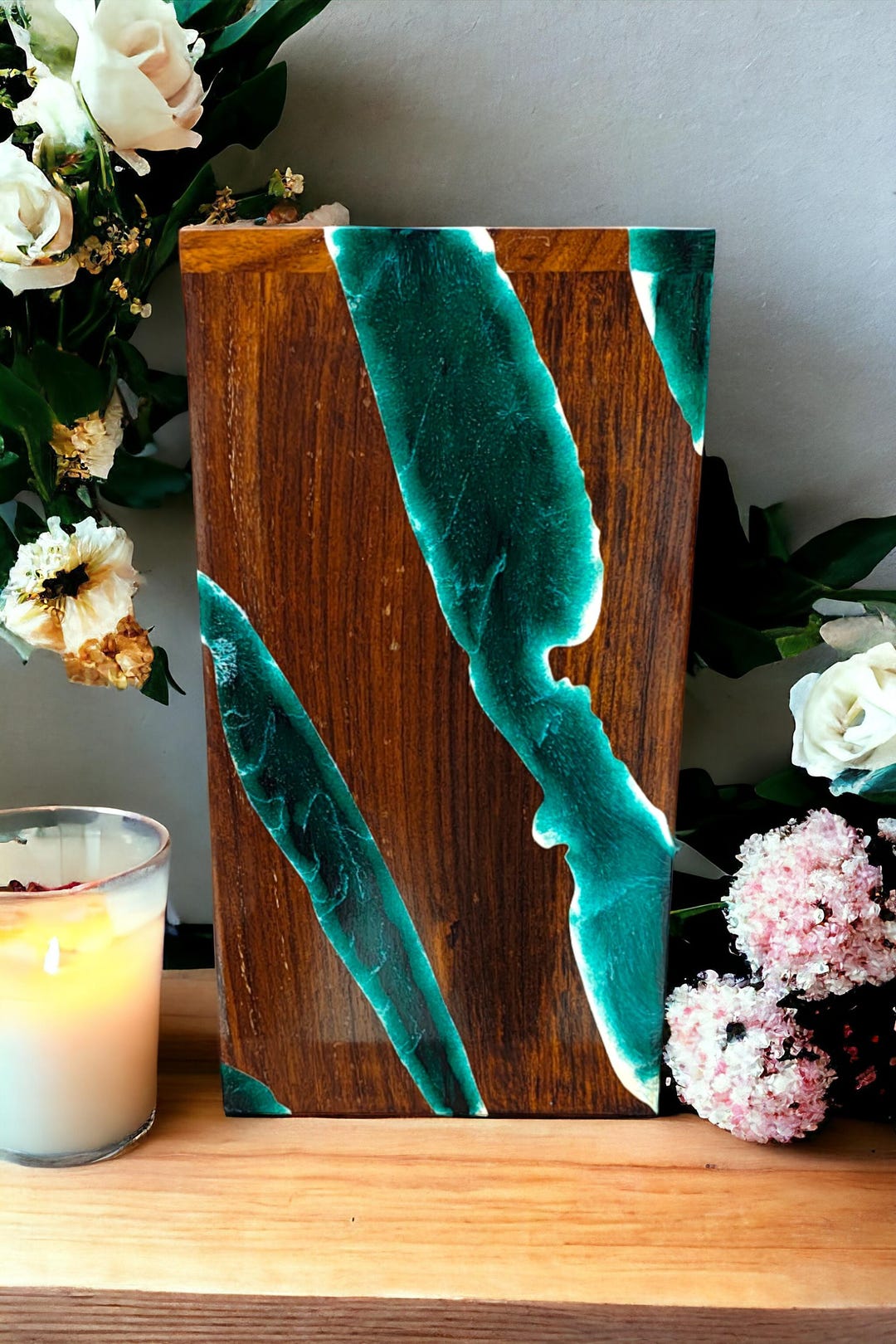 Rosewood Epoxy Resin Cremation Urn: Handmade Memorial Box - Etsy