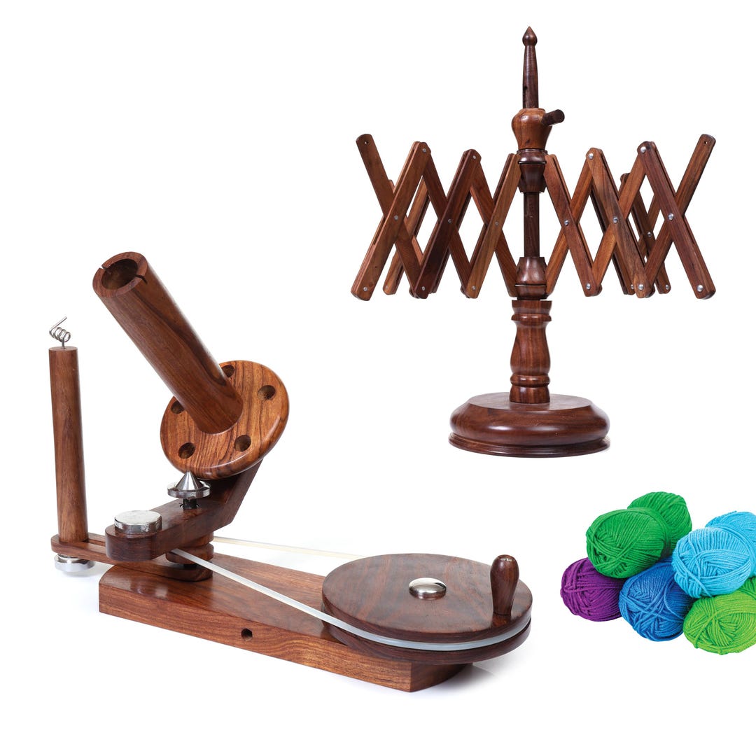 Yarn Ball Winder | Wooden Ball Winder, Yarn Winder Combo Multi Wood ...