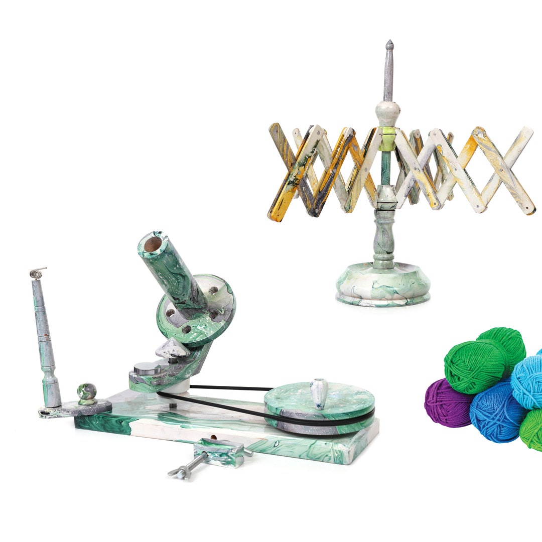 Hydro Dipped Knitting Set: Yarn Winder, Swift, Crochet Hooks & Needles ...