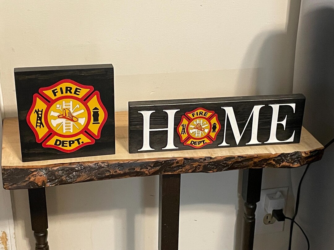 Home Sign With Firemen’s Emblem - Etsy