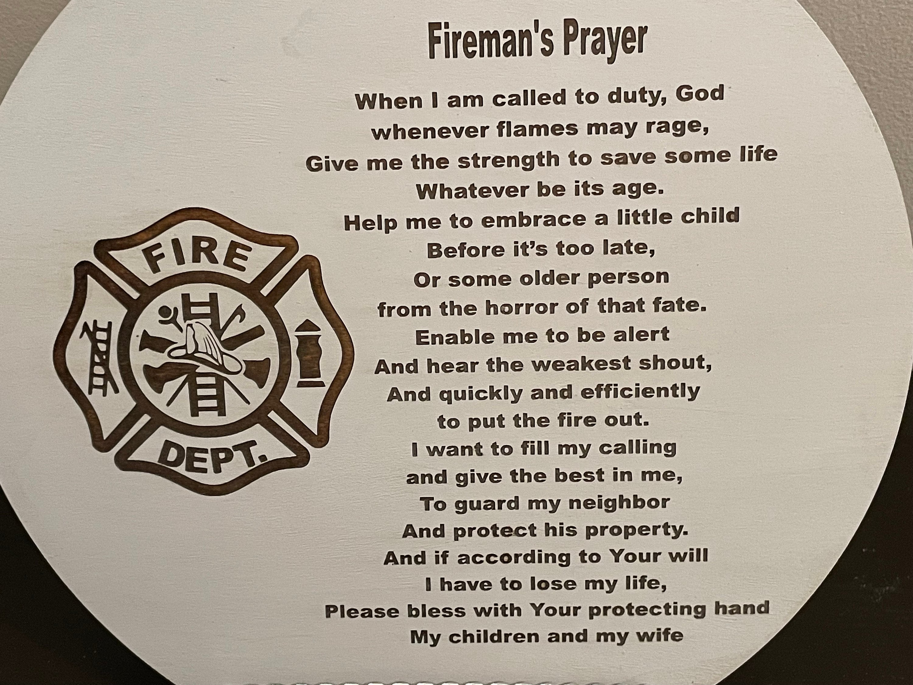 Firemans Prayer Wooden Wreath - Etsy