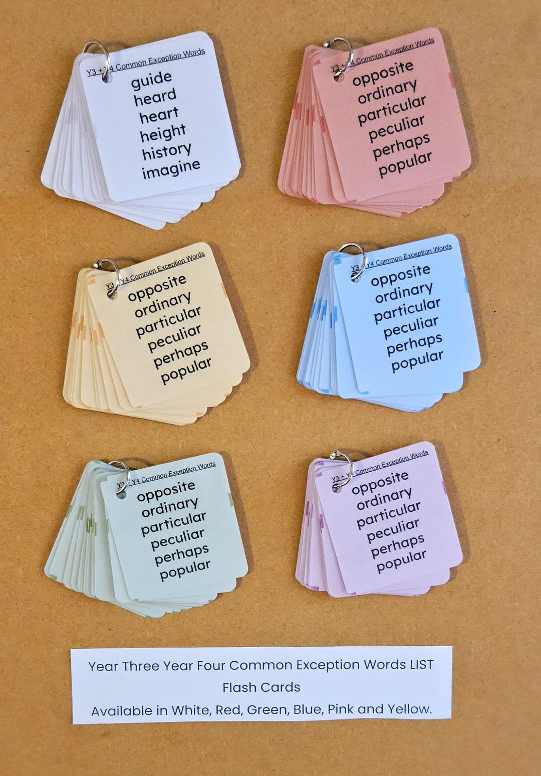 Year 3 and Year 4 Common Exception Words List - Etsy UK