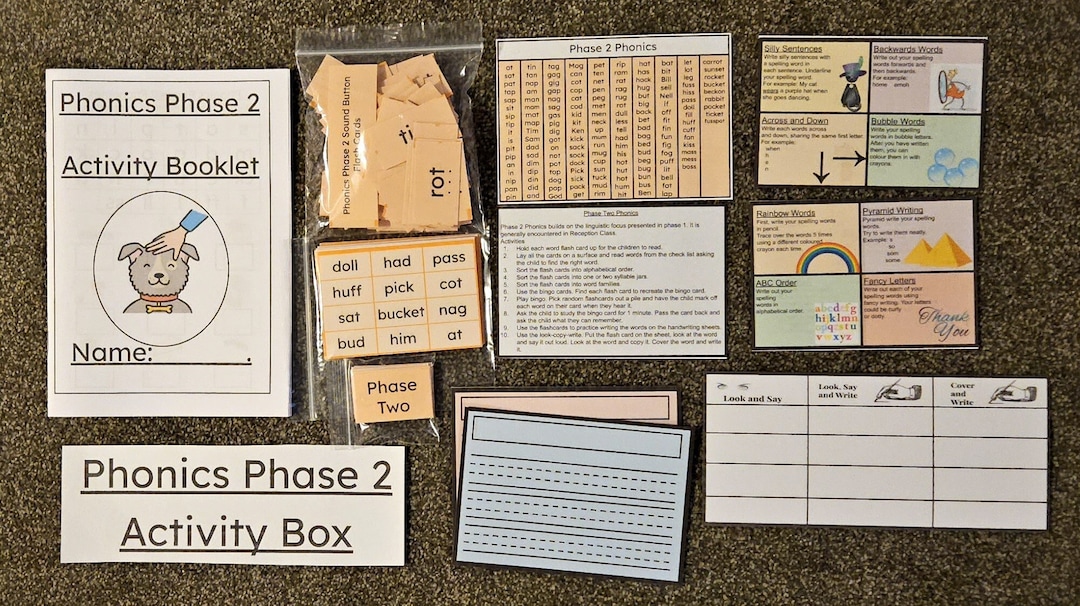 Phase 2 Phonics Letters and Sounds Activity Box KS1 Dyslexia Reading ...