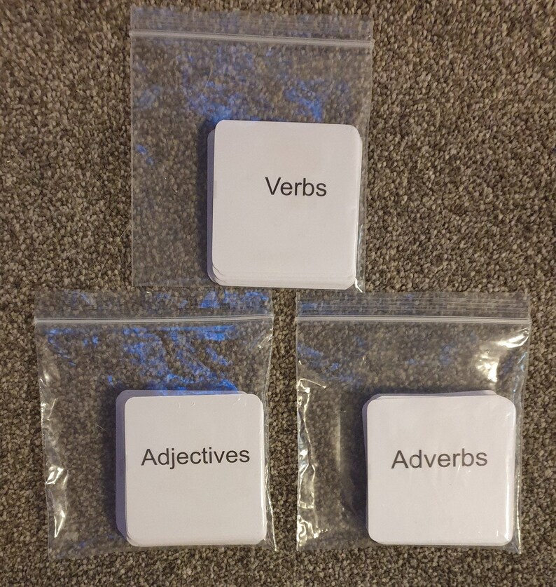Adverbs Adjectives and Verbs Flashcards English Literacy - Etsy