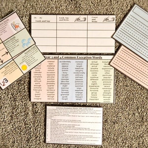 Year 3 and Year 4 LARGE Common Exception Words Activity Box - Etsy