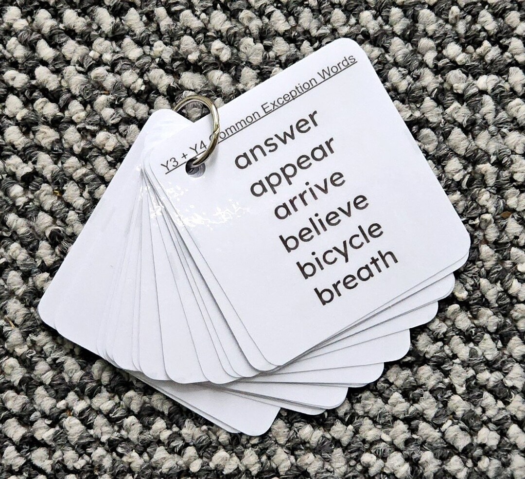 Year 3 and Year 4 Common Exception Words List - Etsy