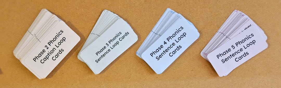 Phonics Phases 2,3,4 and 5 Sentence Loop Card Bundle - Etsy UK