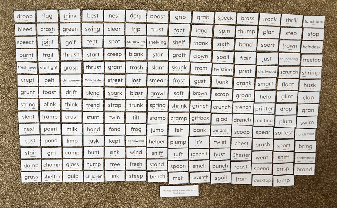 Phonics Phase 4 Sound Button Flashcard Words Home Learning Dyslexia ...