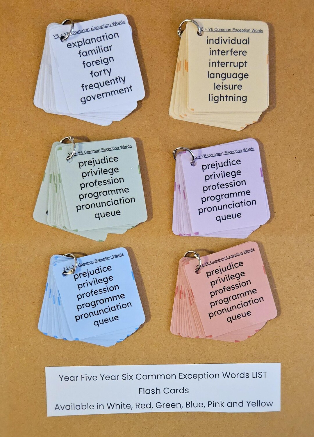 Year 5 and Year 6 Common Exceptions Spelling Words List - Etsy UK