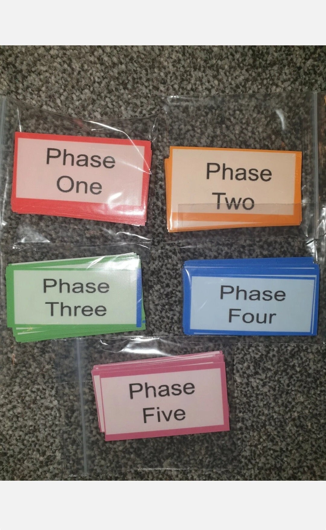 Phonics Flashcards Phases 12345 LARGE - Etsy