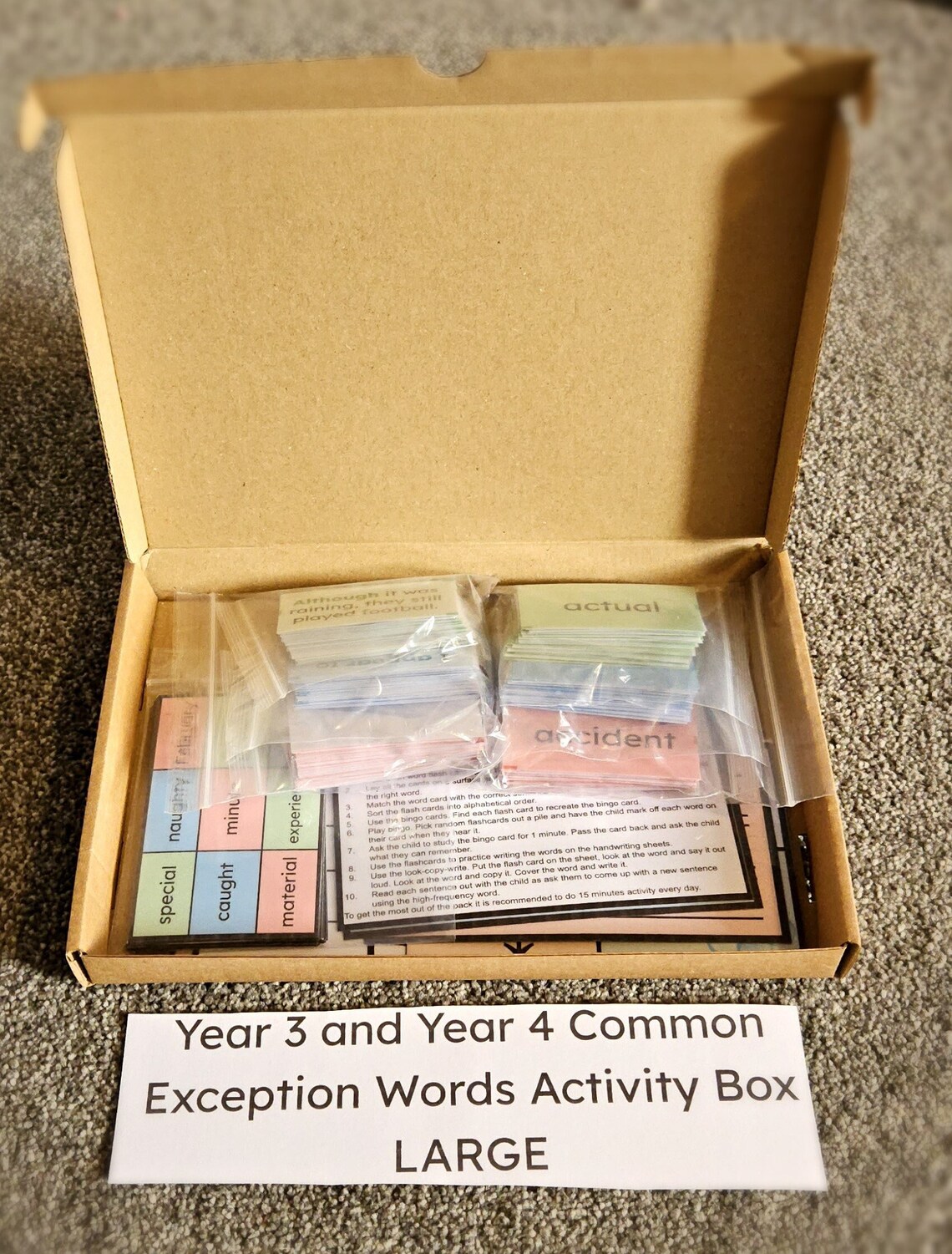 Year 3 and Year 4 LARGE Common Exception Words Activity Box - Etsy
