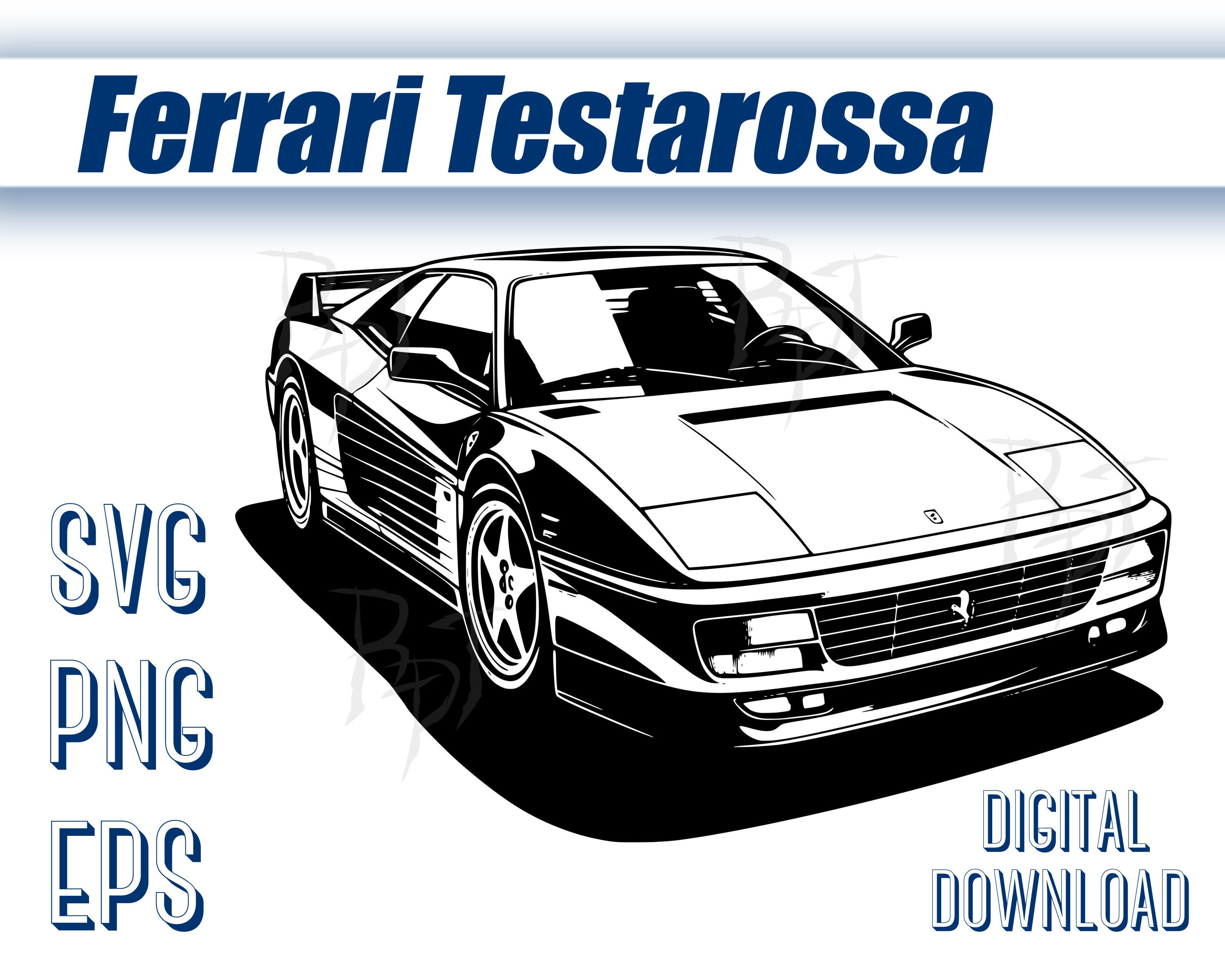 Ferrari Testarossa Svg,ferrari Svg,ferrari Testarossa Eps,ferrari ...