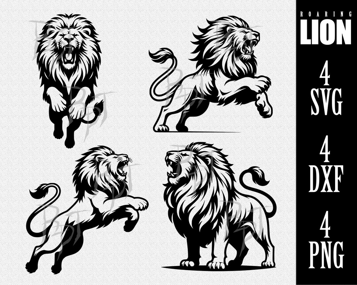 Roaring Lion,lion Svg, Lion Png,lion Dxf,lion Graphic,digital Download ...