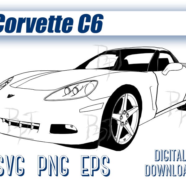 Corvette Clipart - Etsy