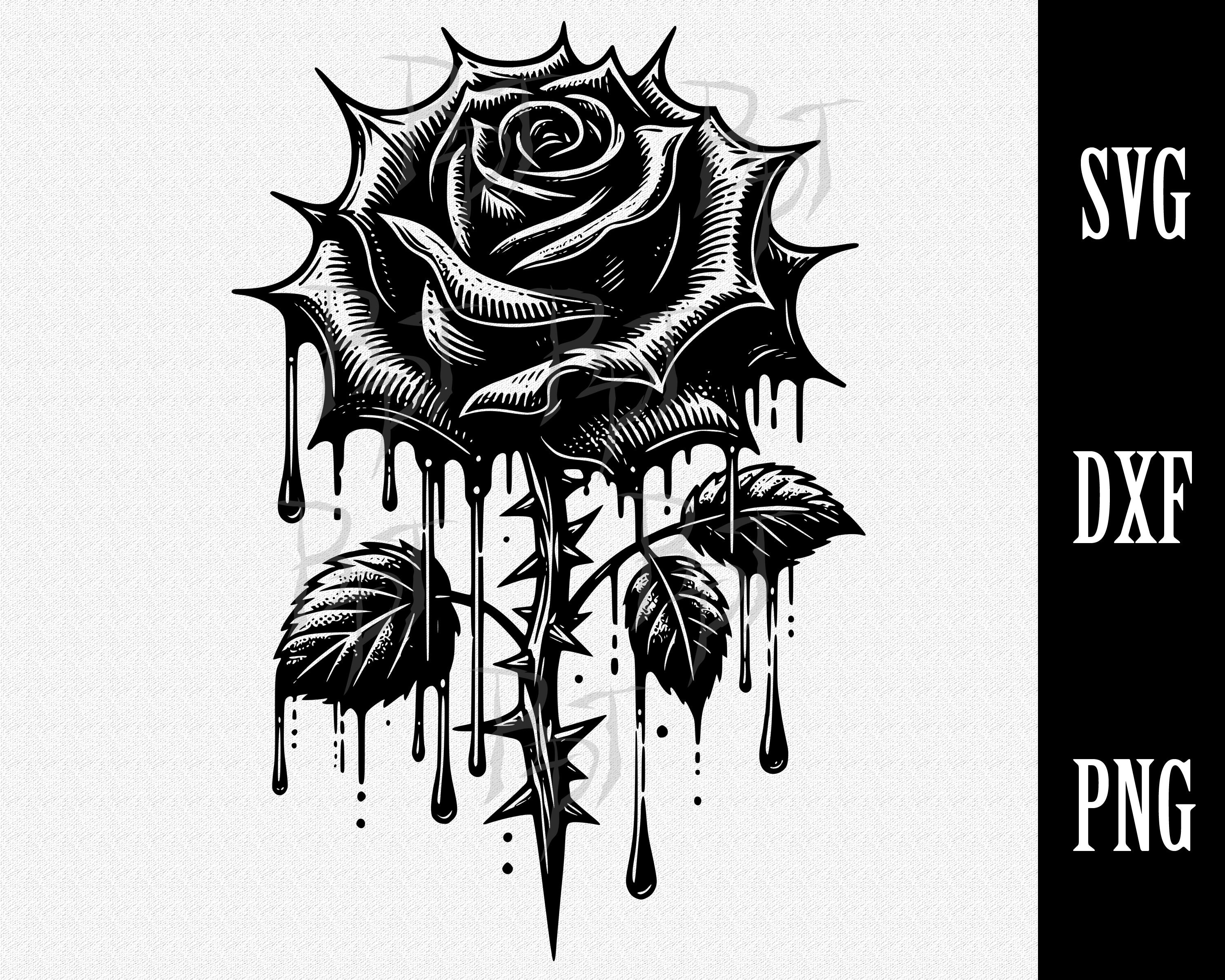 Gothic Rose,gothic Rose Svg,gothic Rose Png,gothic Rose Dxf,rose ...