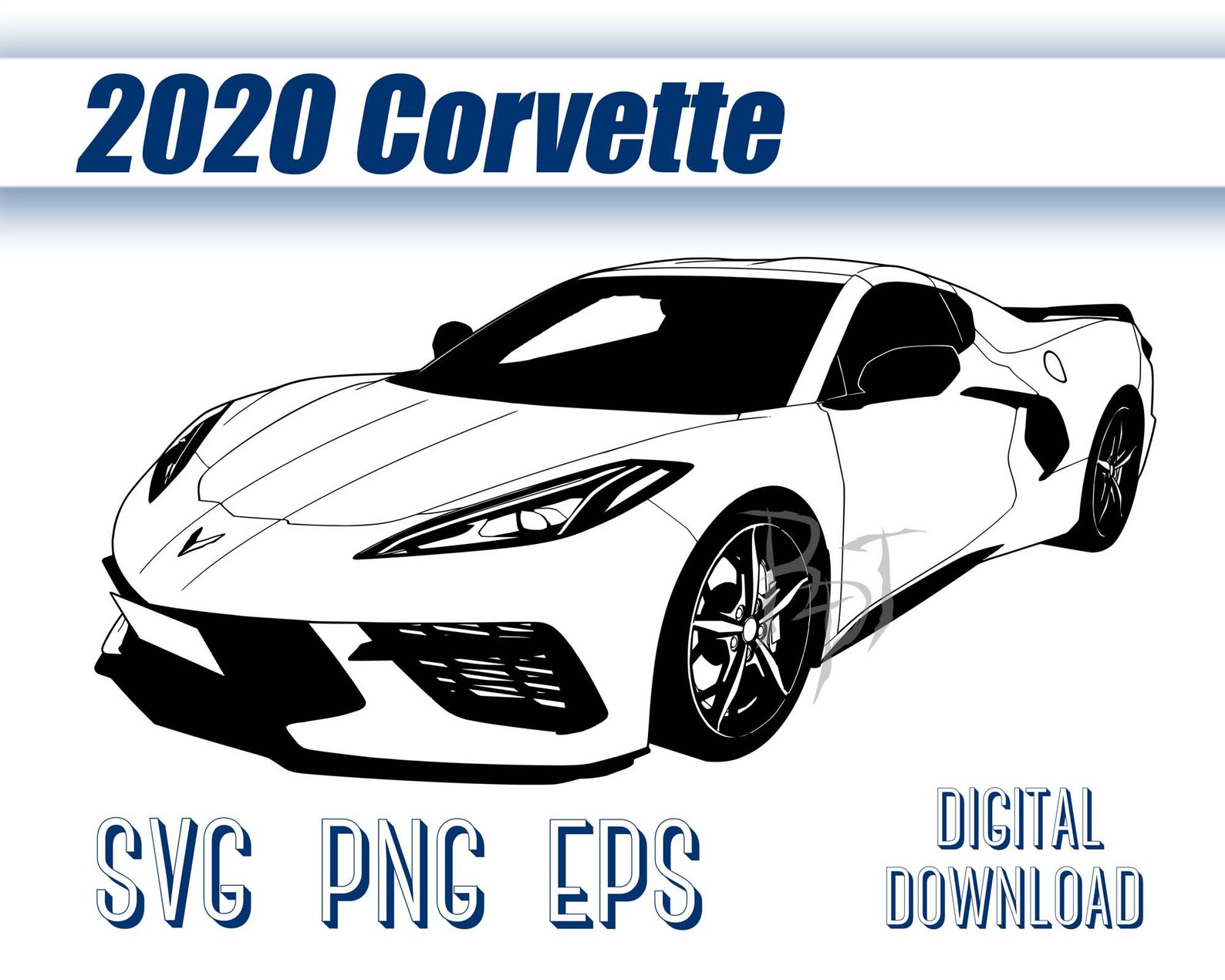 Corvette SVG,2020 Corvette SVG,2020 Corvette Eps,clip Art,corvette Clip ...