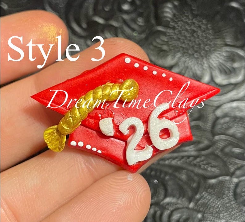 Graduation Cap Clay Bow Center Embellishment (your Choice of Color) - Etsy