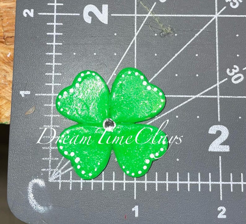 4 Leaf Clover Clay Bow Center Embellishment - Etsy