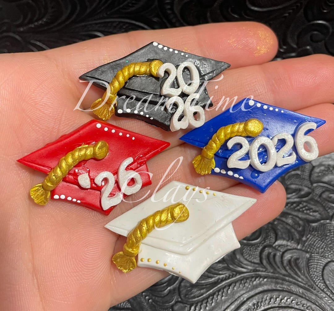 Graduation Cap Clay Bow Center Embellishment (your Choice of Color) - Etsy