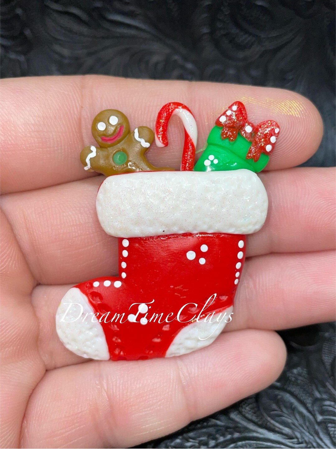 Stuffed Stocking Clay Bow Center Embellishment - Etsy