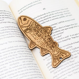 Fish Bookmark Gag Gift Maple Wood Bookmark Book Lover Gift - Etsy