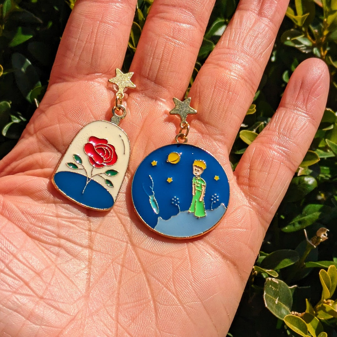 The Little Prince| Le Petit Prince| Star Earrings| Magical Earrings| Asymmetrical Dangle ...