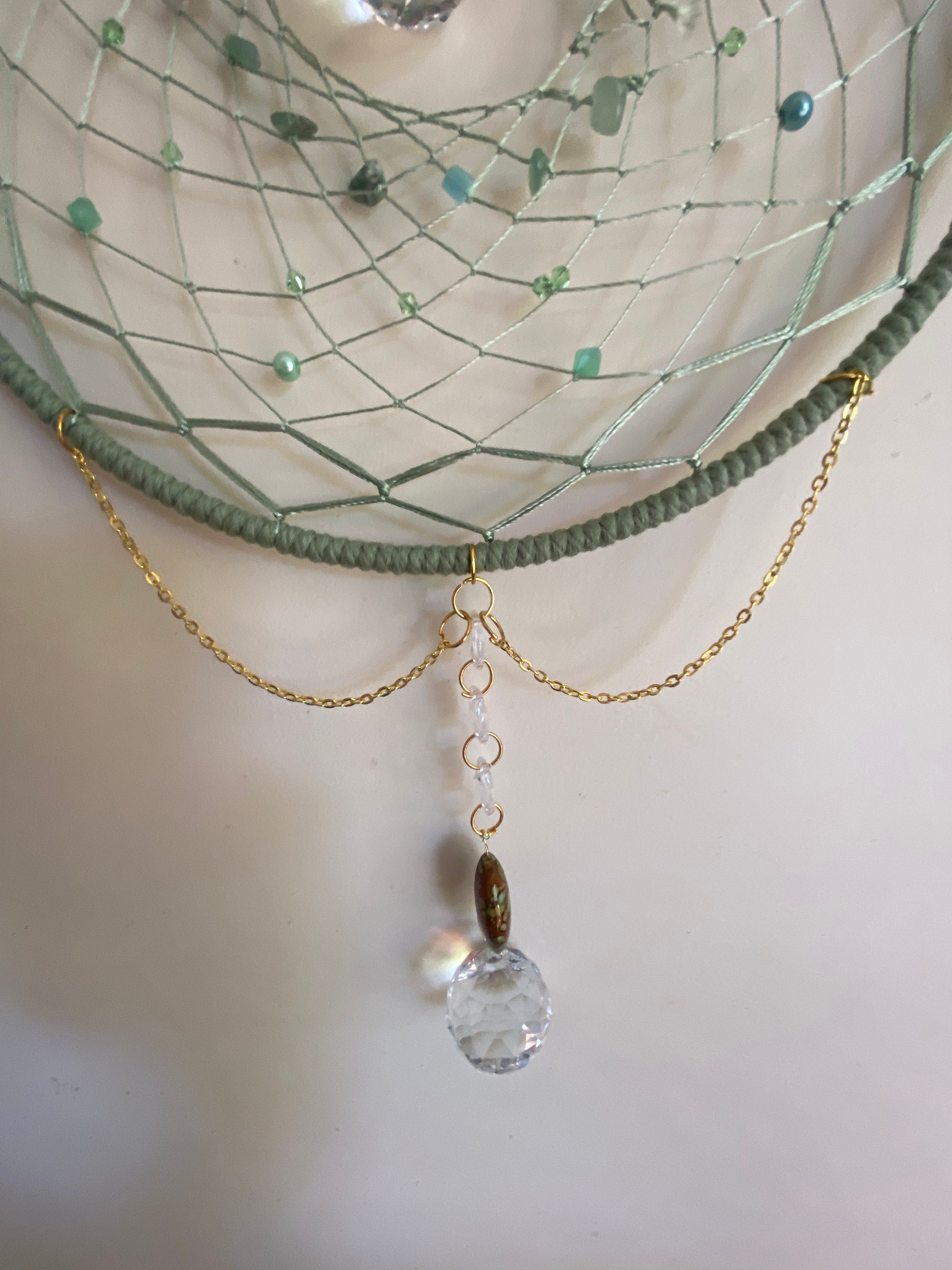 Green Sun Catcher With Two Crystal Balls - Etsy