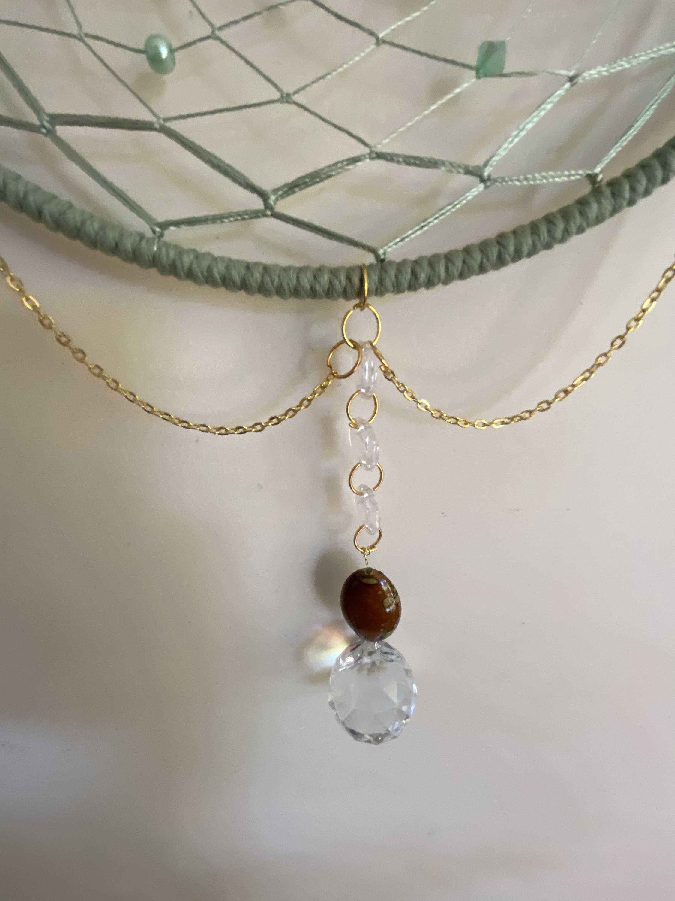 Green Sun Catcher With Two Crystal Balls - Etsy