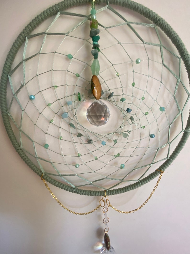 Green Sun Catcher With Two Crystal Balls - Etsy