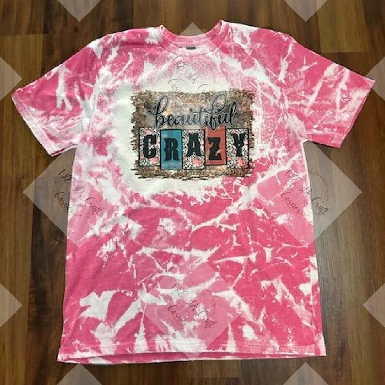 Bleached Beautiful Crazy Gildan Softstyle Heather Heliconia Pink T ...