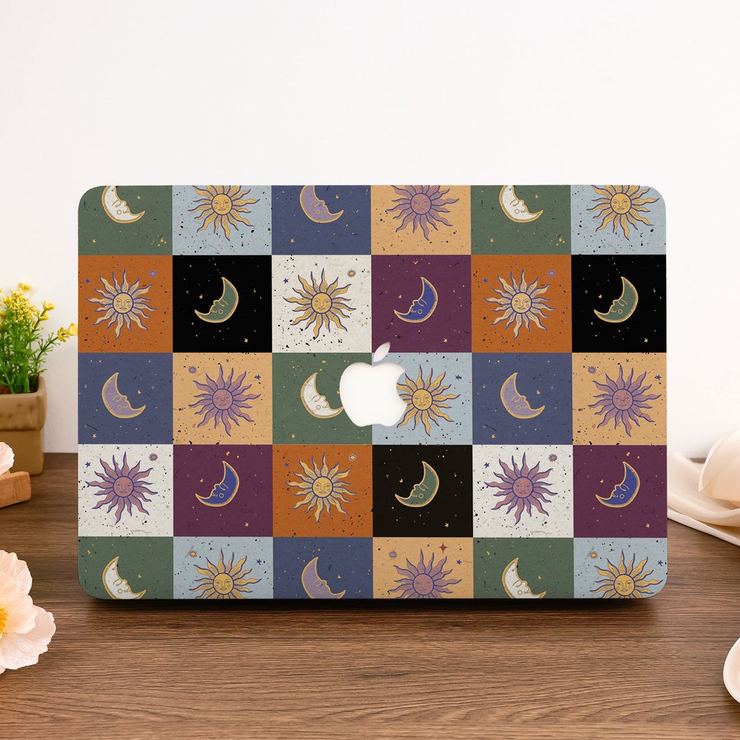 Moon and Sun Mosaic Square MacBook Case Fit 2025 Air 15/13/11 Inch ...