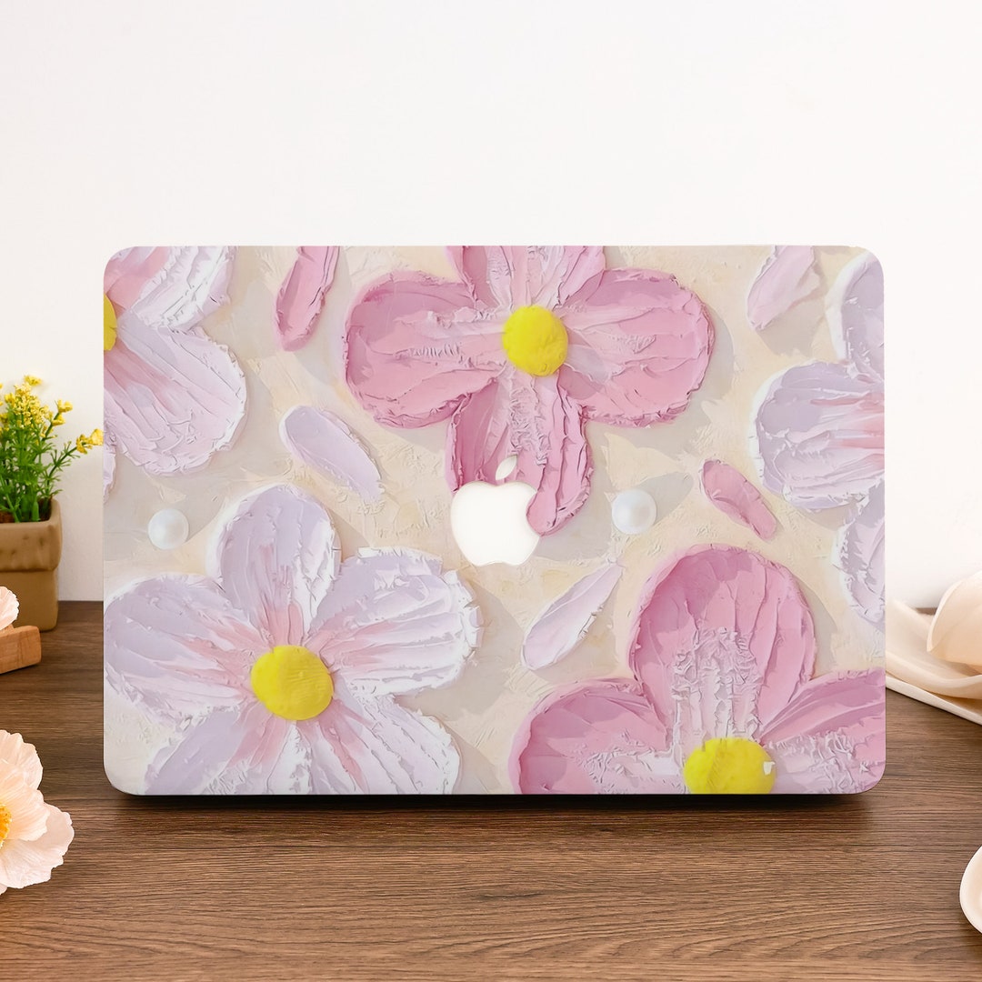 Pink Floral Oil Painting MacBook Case Fit MacBook Air 13/15 MacBook Pro ...