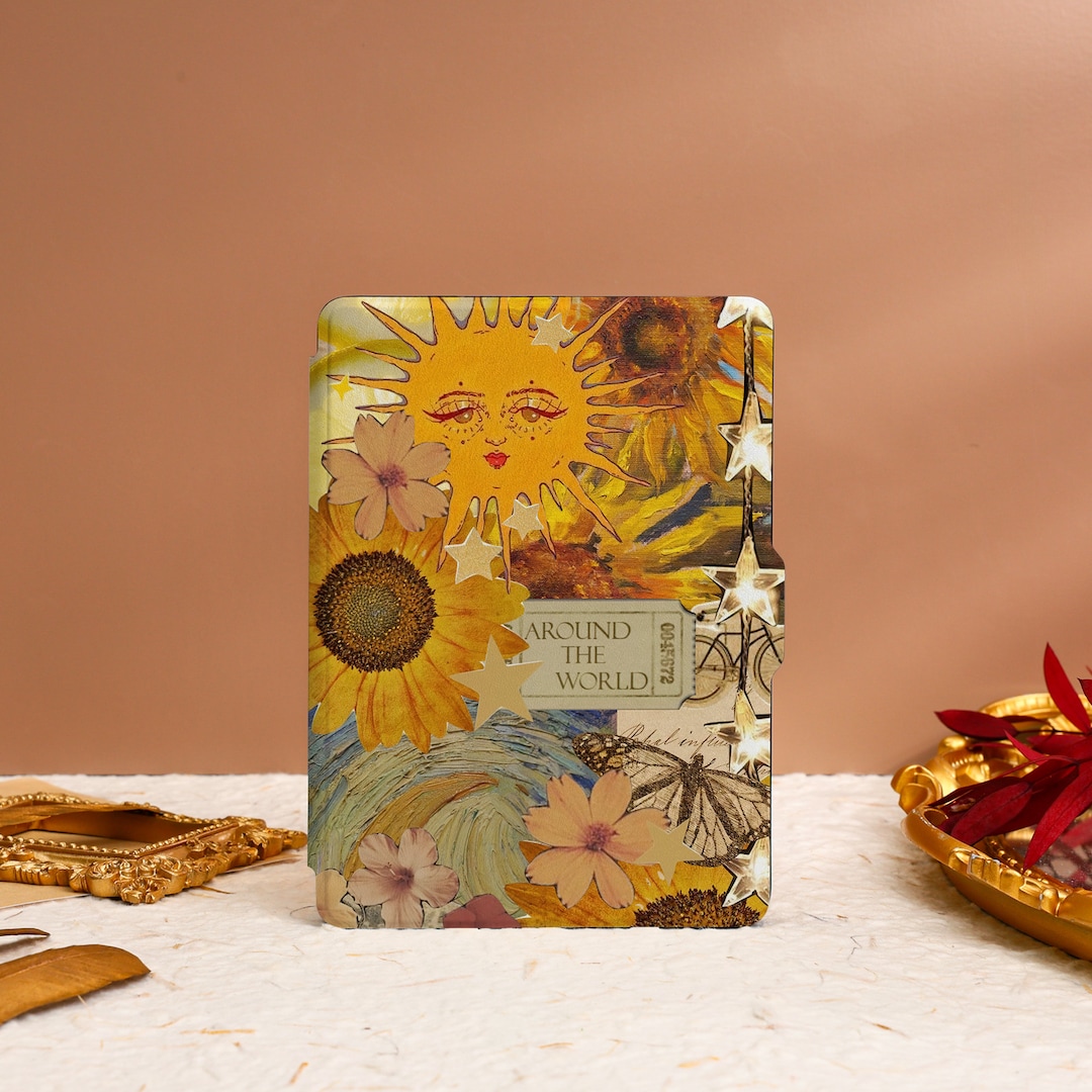 Oil Painting Sunflower Kindle Case Custom Cover for Paperwhite 1/2/3/4 ...