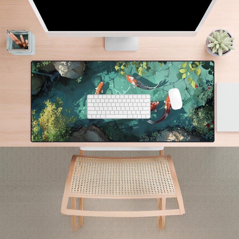 Koi Fish Desk Mat,personalized Gaming Mouse Pad Large Mousepad,keyboard ...