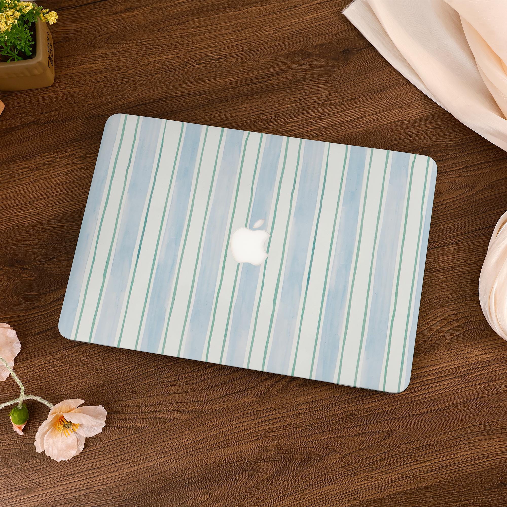 Blue White Stripe MacBook Case Fit MacBook Air 11/13/15 MacBook Pro 13 ...