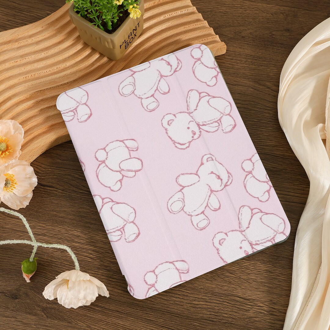 Cute Bear iPad Case Pastel Colors iPad Air 4/5/6 Case iPad 10 2022 iPad ...