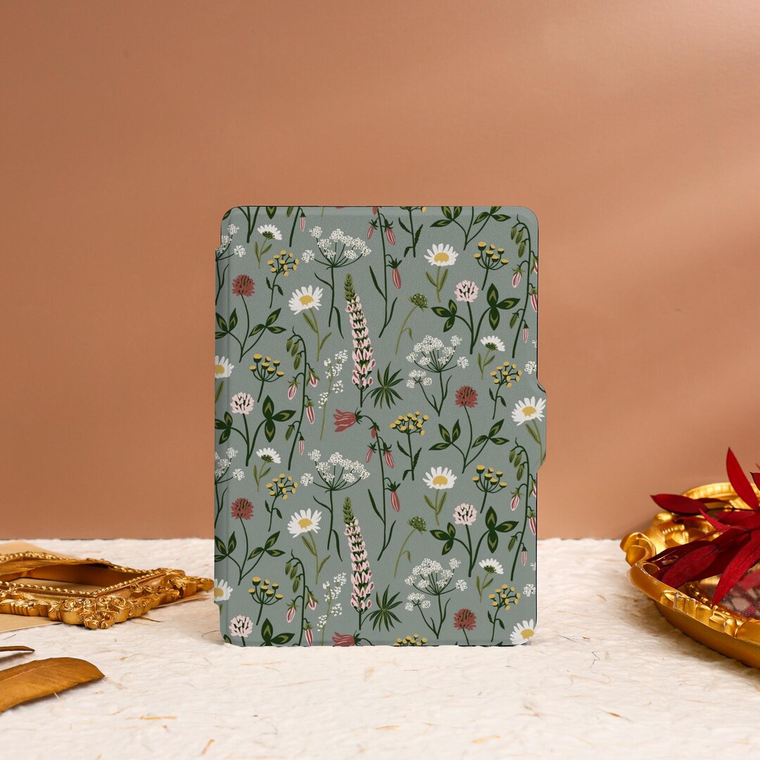 Green Wildflower Kindle Case Custom for Kindle Paperwhite 1/2/3 ...