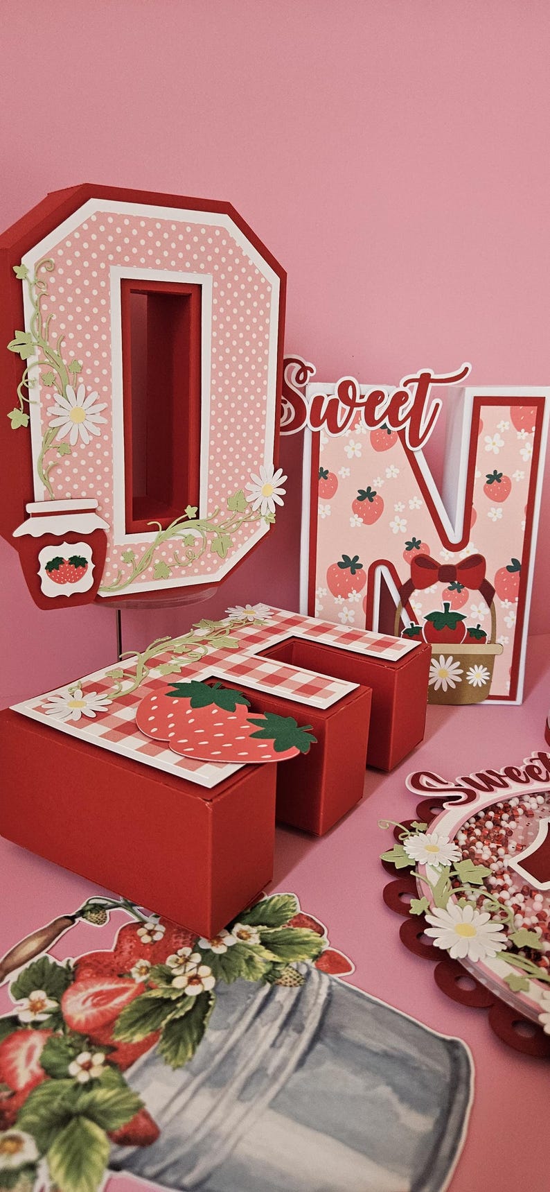 Strawberry Birthday 3D Letters, Berry Sweet Party Decorations - Etsy