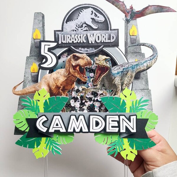 Jurassic World Birthday Cake Topper - Etsy