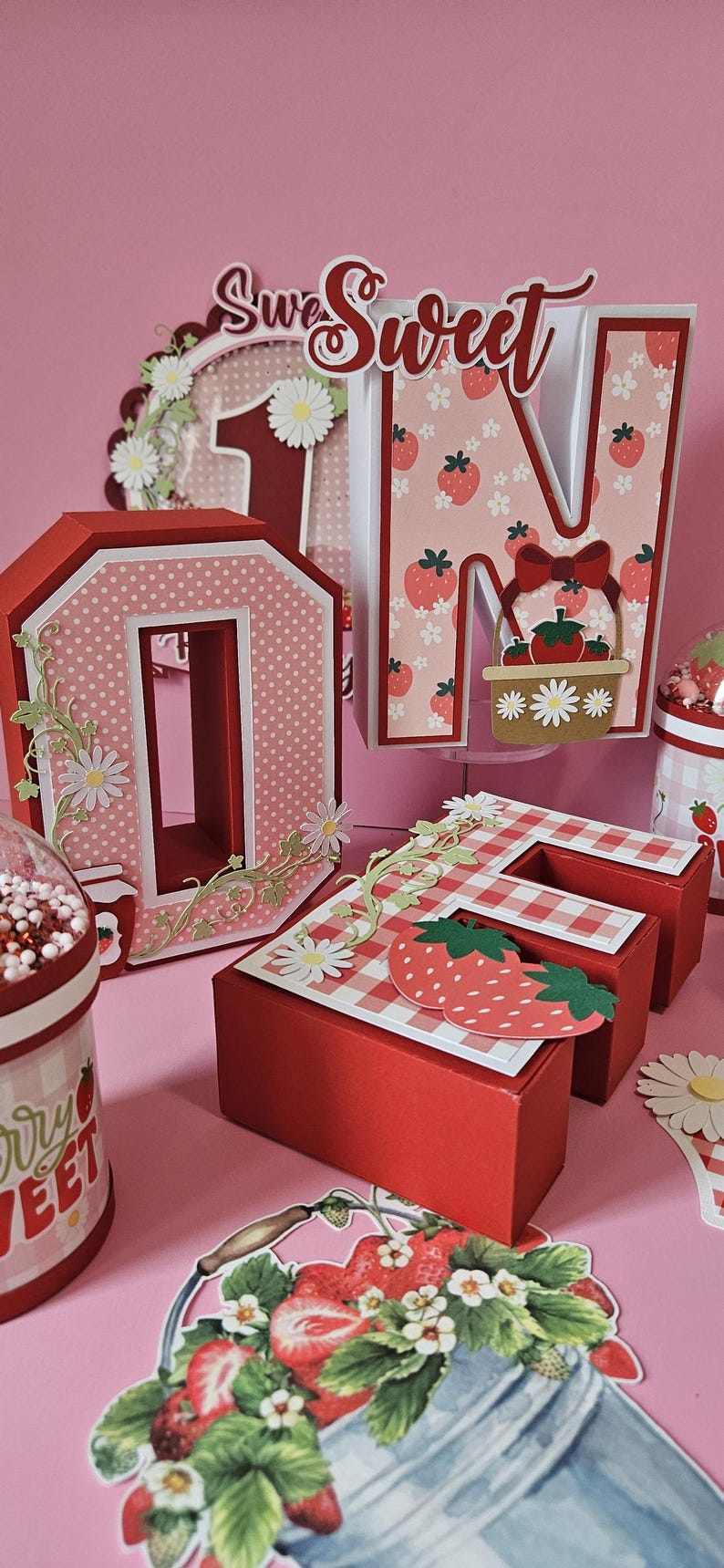 Strawberry Birthday 3D Letters, Berry Sweet Party Decorations - Etsy