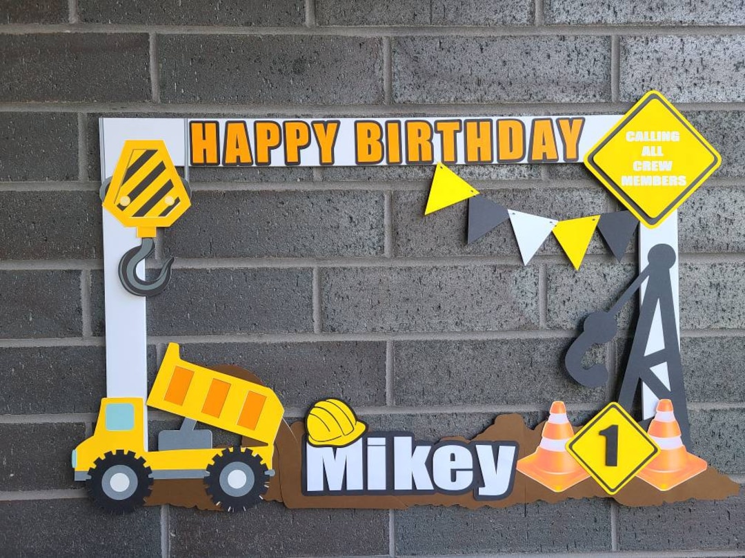 Construction Construction Theme Construction Selfie Frame - Etsy