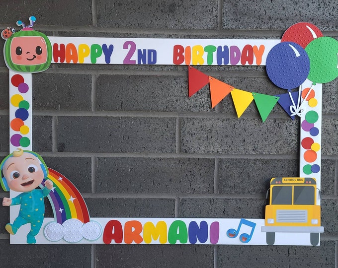 Cocomelon, Cocomelon Party, Cocomelon Birthday, Cocomelon Selfie Frame ...