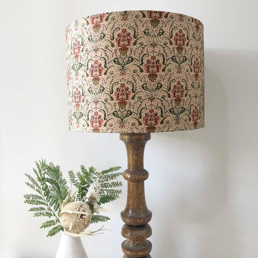 Retro Indian Block Printed Lampshade, Vintage Retro Light Shade, Drum ...