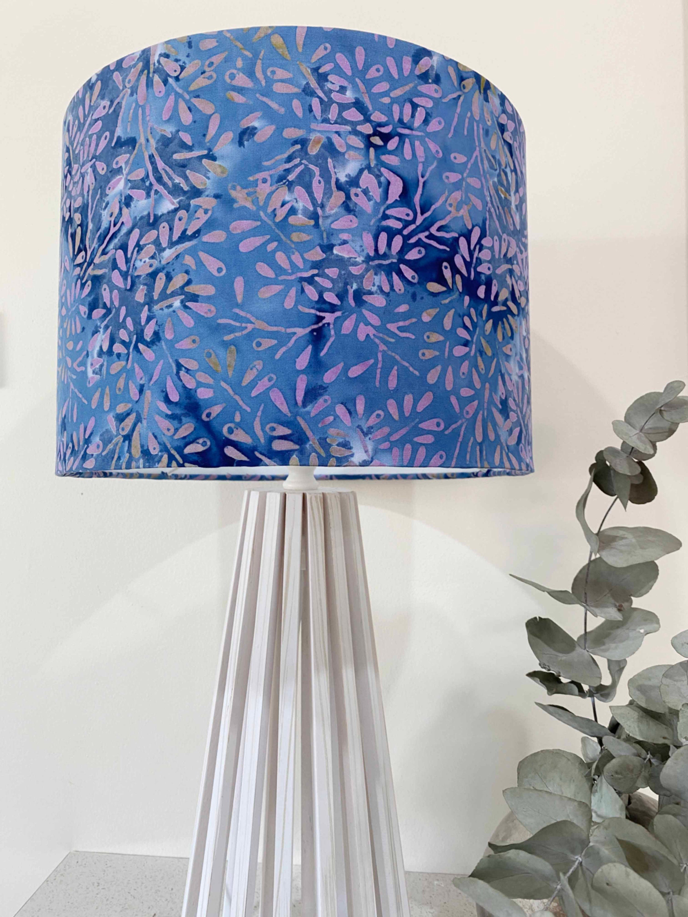 Blue Floral Lampshade, Purple and Blue Lampshade, Floral Light Shade ...