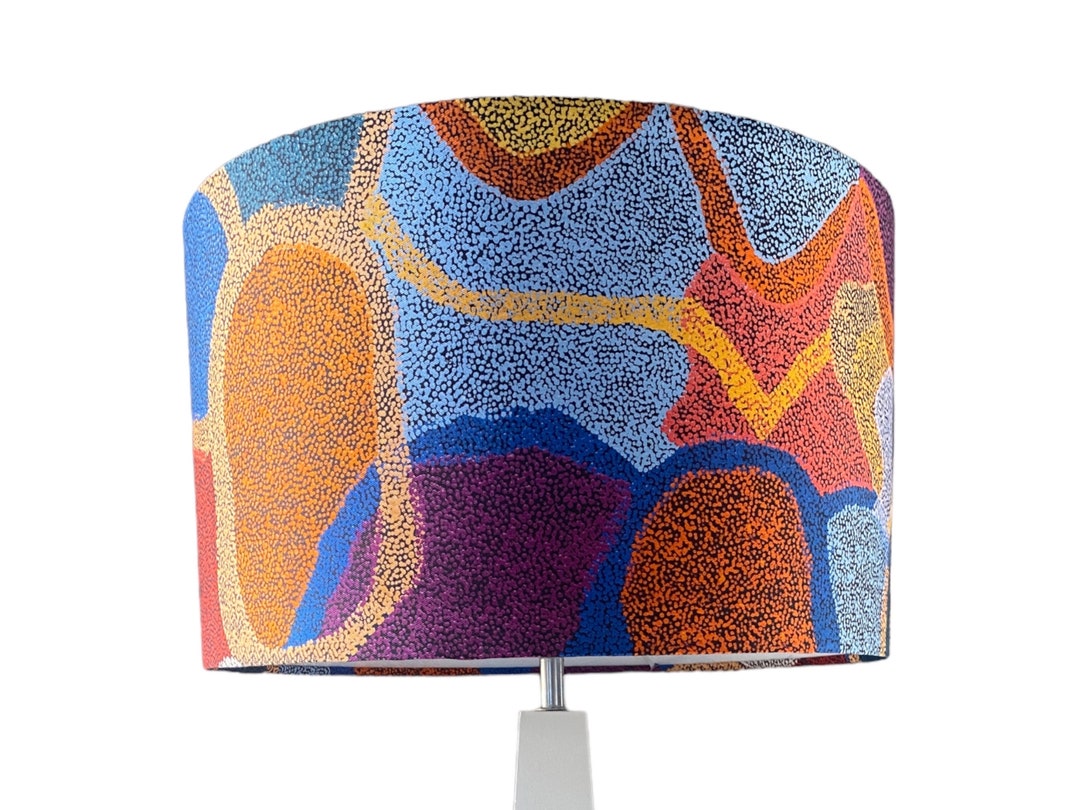 Aboriginal Lampshade, Blue Lamp Shade , Bright Lampshade, Colourful ...